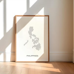 Philippines Map Framed Dots Poster, Modern Wall Art, Travel Gifts, Home ...