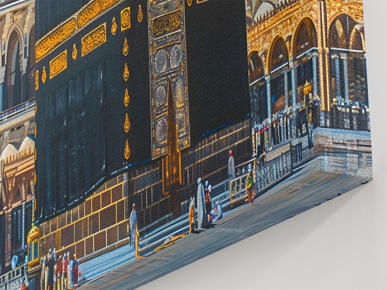 Masjid Al-haram Kaaba Watercolour Canvas Art Mecca, Saudi Arabia ...