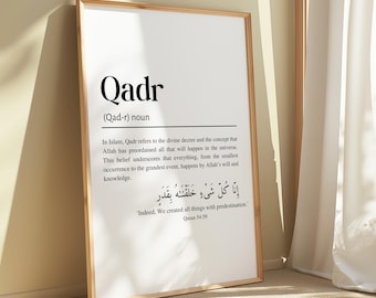 Al Rizq Islamic Definition Framed Wall Art, Modern Minimalist Quranic Calligraphy Quote Prints ...