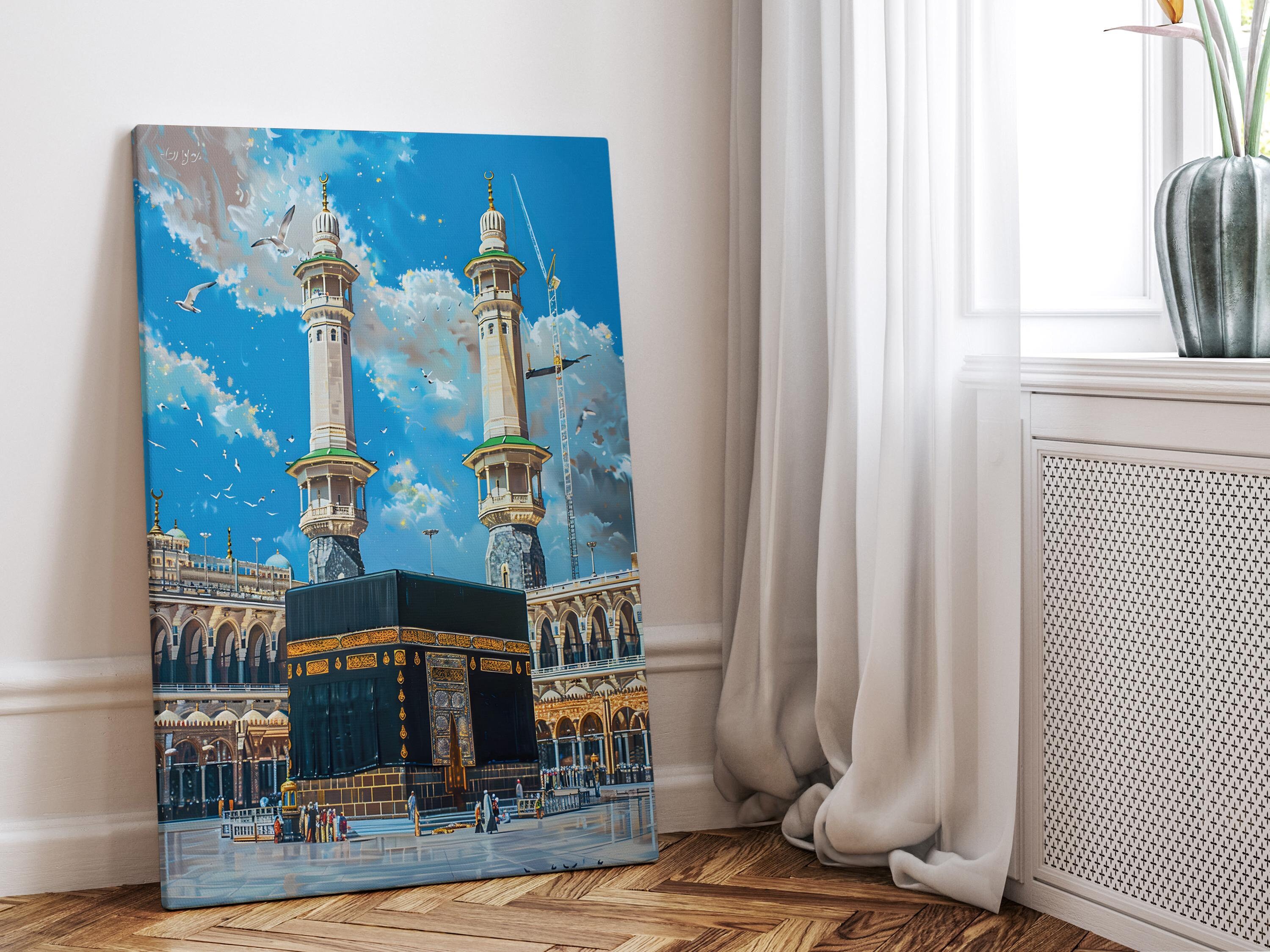 Masjid Al-haram Kaaba Watercolour Canvas Art Mecca, Saudi Arabia ...