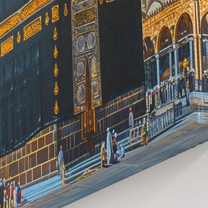 Masjid Al-haram Kaaba Watercolour Canvas Art - Mecca, Saudi Arabia ...