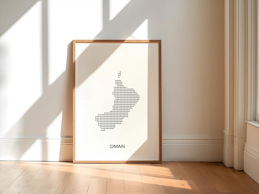 Oman Map Framed Dots Poster, Modern Wall Art, Travel Gifts, Home Decor ...