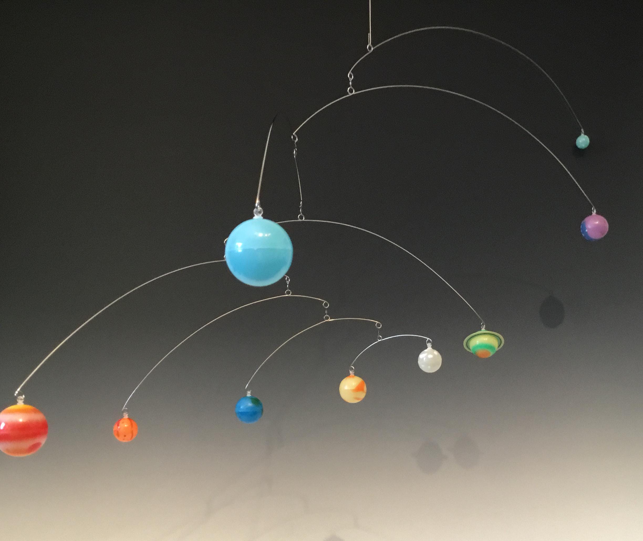 Glow in the Dark 9 Planets Mobile With Spinners, Art Sculpture Science ...