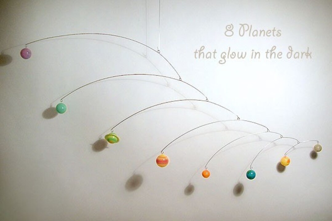 8 Planets Science Mobile That Glows in the Dark Modern Art - Etsy