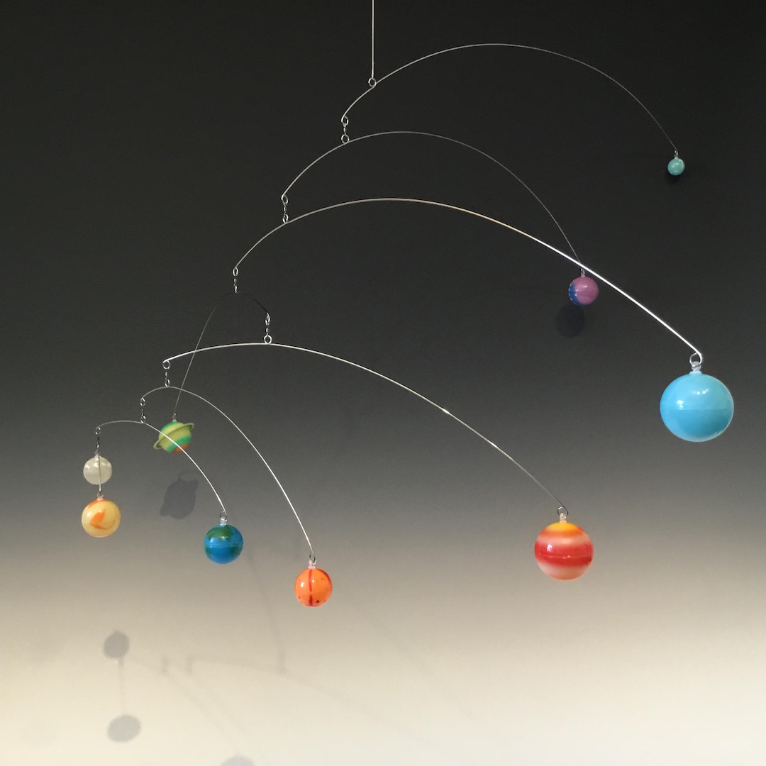 Glow in the Dark 9 Planets Mobile With Spinners, Art Sculpture Science ...
