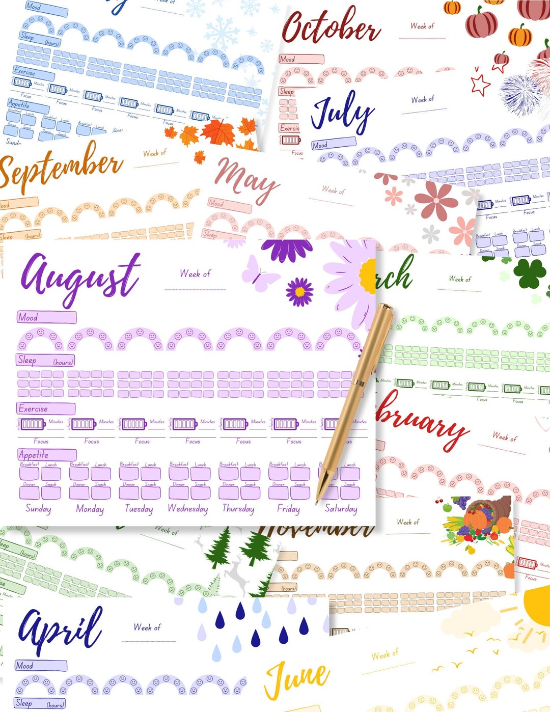 Weekly Health Tracker - Etsy