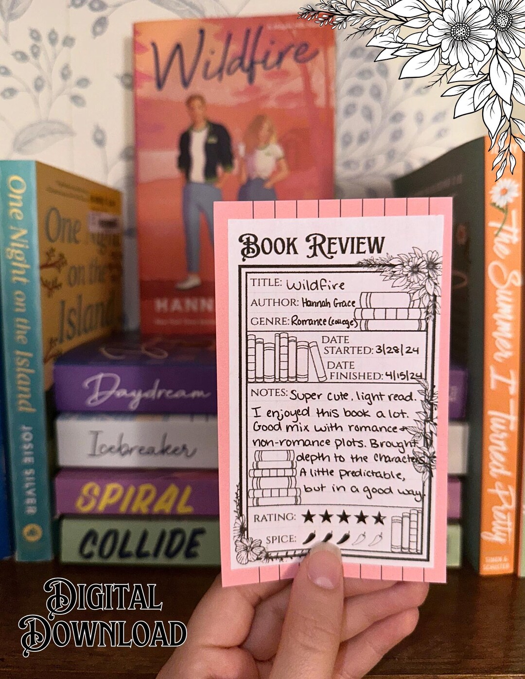 Book Review Card for Digital Download - Etsy
