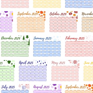 2024 2025 Monthly Printable Planning Calendar - Etsy