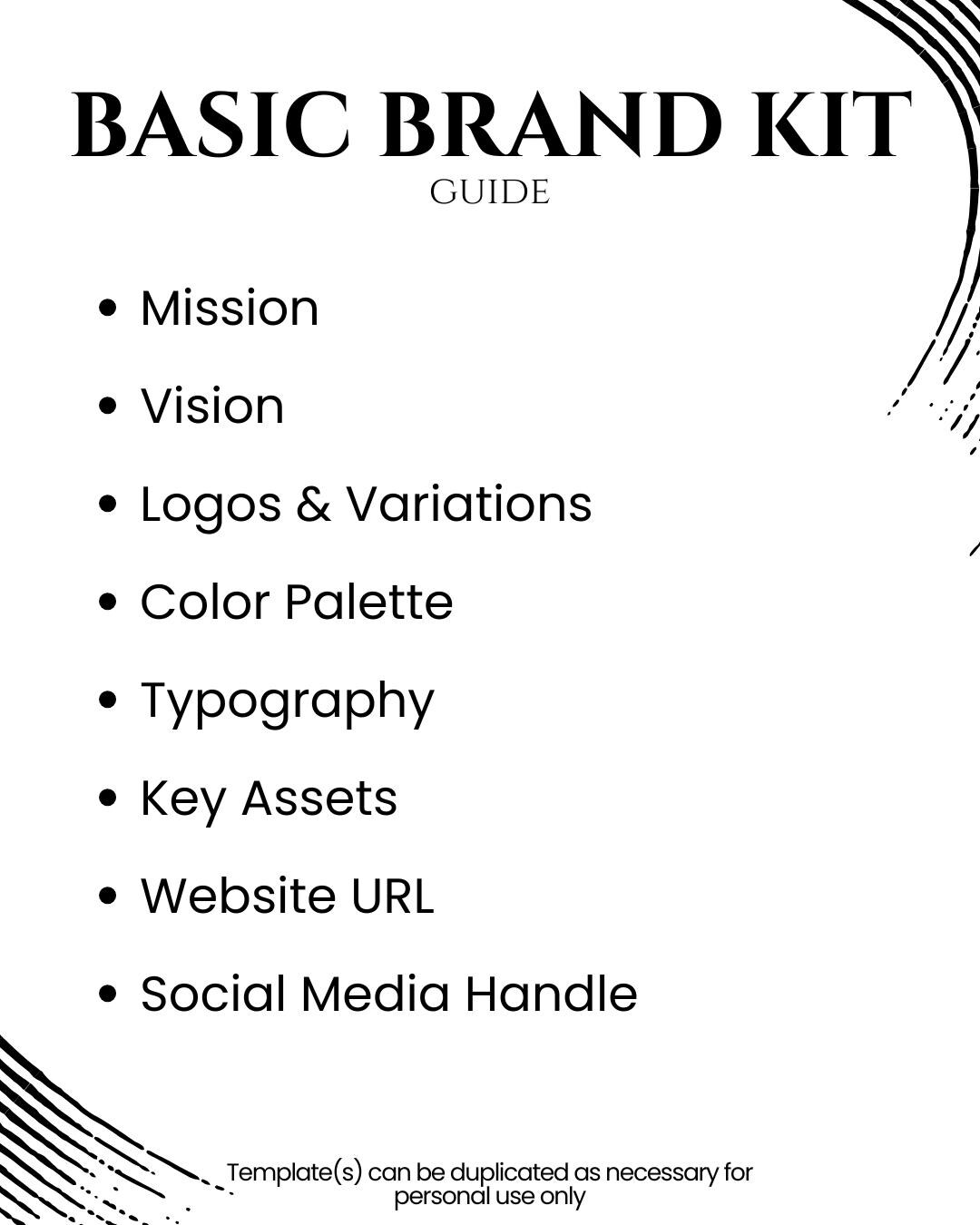 Basic Brand Kit Template for Small Businesses and Entrepreneurs - Etsy