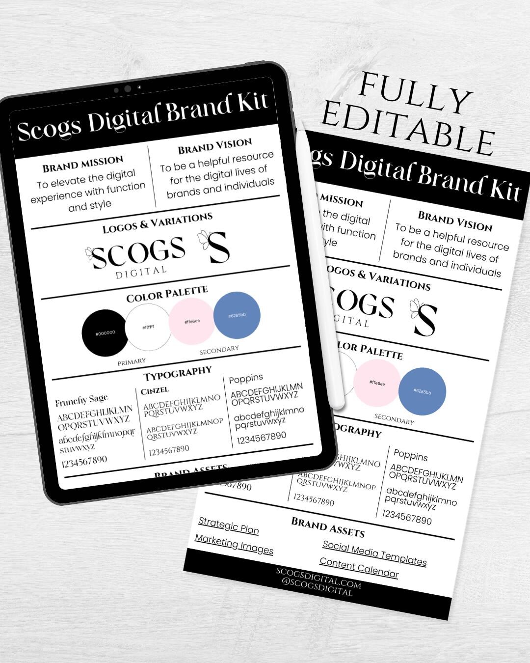 Basic Brand Kit Template for Small Businesses and Entrepreneurs - Etsy