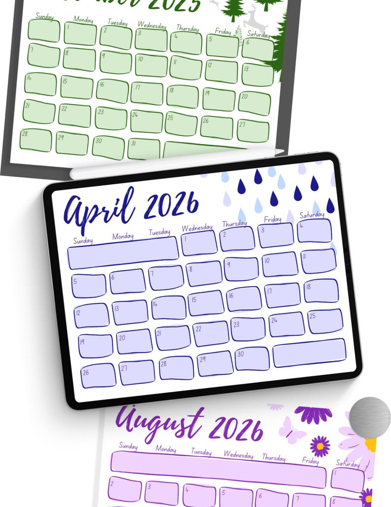 2026 Monthly Printable Planning Calendar - Etsy UK