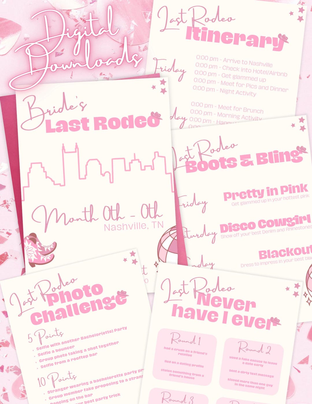 Last Rodeo Bachelorette Party Full Party Pack Templates - Etsy