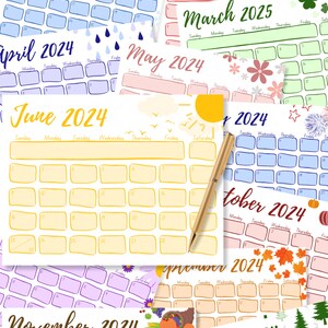 2024 2025 Monthly Printable Planning Calendar - Etsy