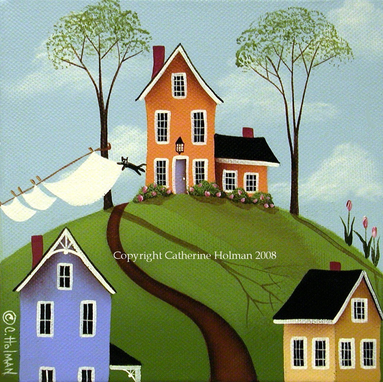 Folk Art Print Spring Breeze - Etsy