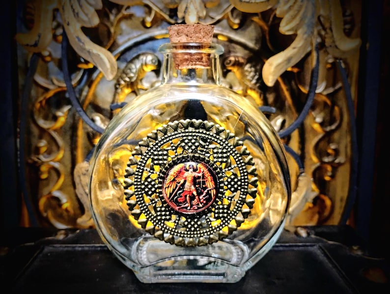 St. Michael Holy Water Bottle: Antique Gold Filigree Catholic Gift - Etsy