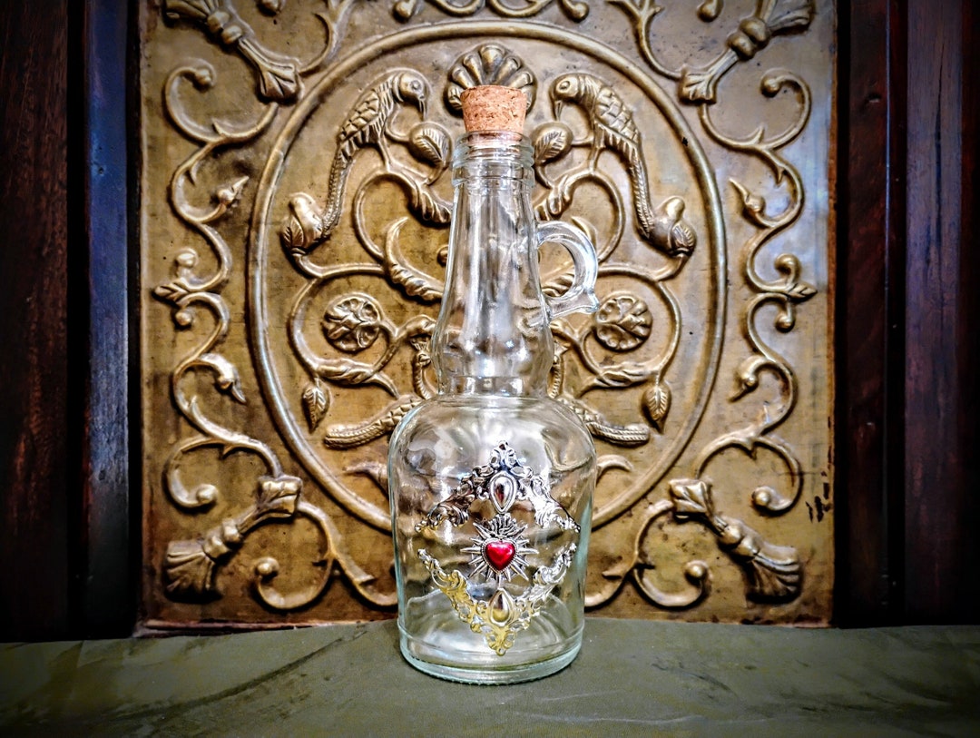Sacred Heart Holy Water Glass Jug /flagon/bottle Religious Gift ...