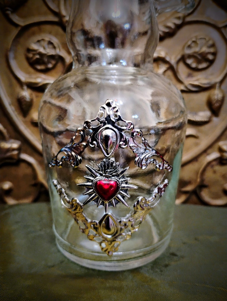Sacred Heart Holy Water Glass Jug /flagon/bottle Religious Gift ...