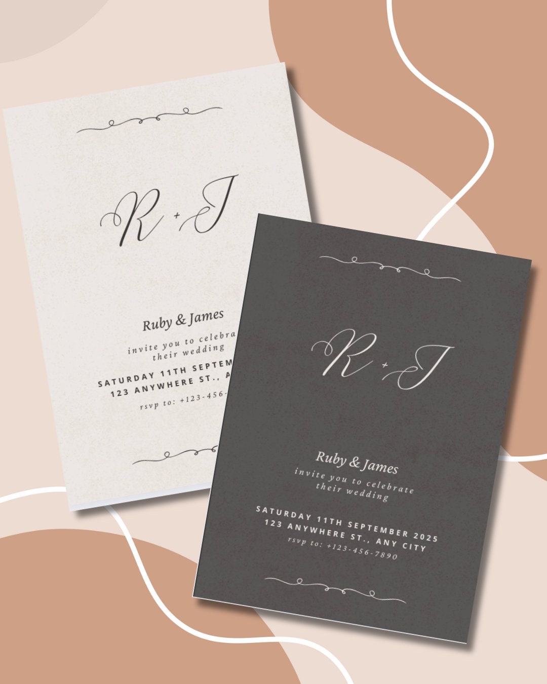 Simple Elegant Wedding Invitation Template - Etsy