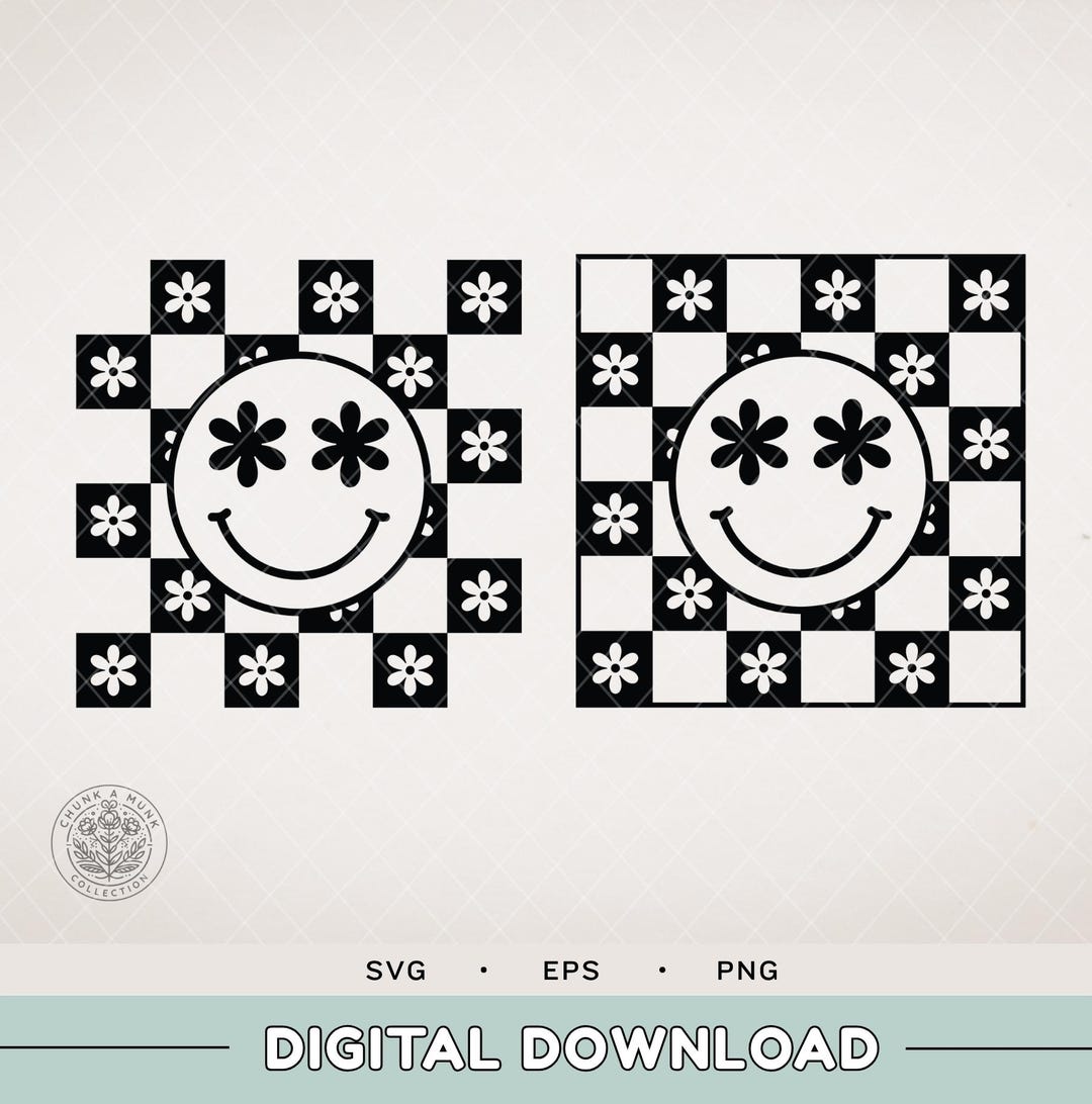 Checkerboard | Smiley Face | Checkered Smile Svg | Checkered Pattern ...