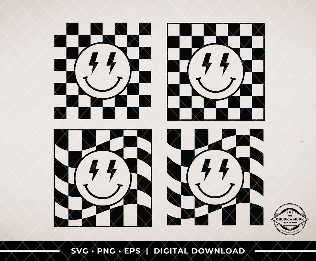 Checkerboard | Smiley Face | Checkered Smile Svg | Checkered Pattern ...