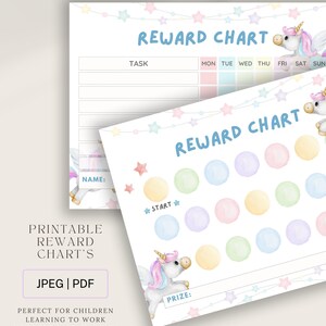 Unicorn Reward Chart, Sticker Chart, Toddler, Preschool Kids, Letter ...