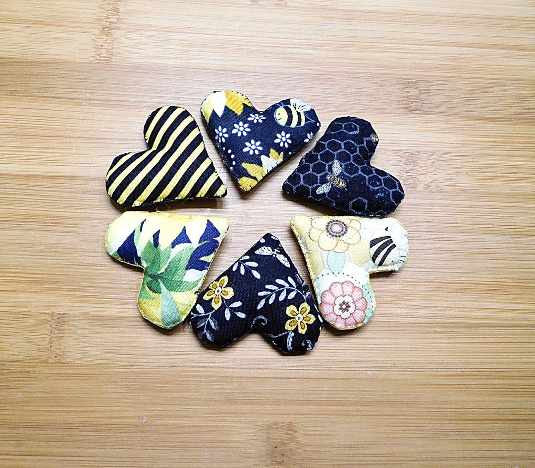 Whimsical Bumble Bee Hearts Set 6 Handmade Summer Decorations for ...