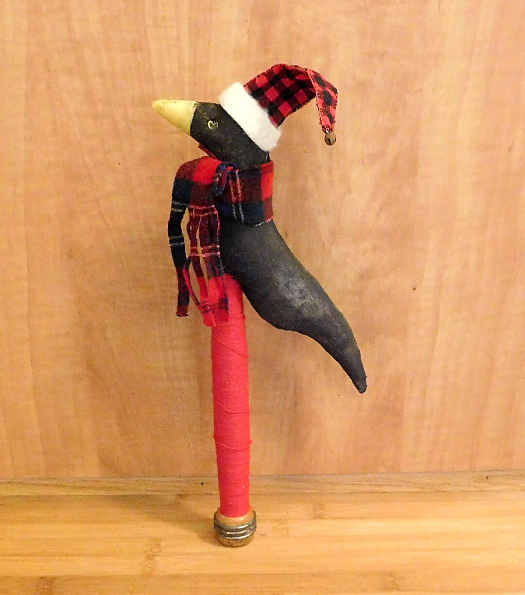 Handmade Christmas Crow, Holiday Decorations, Primitive Crow Make-do ...