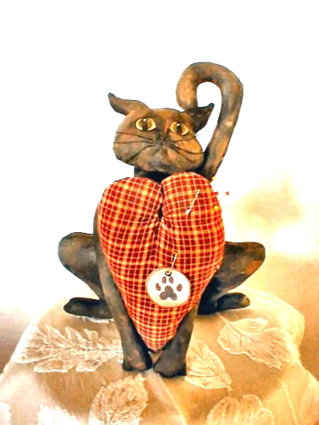 Valentine Cat Sewing Pattern, Heart Pin Cushion, PDF, Instant Download ...