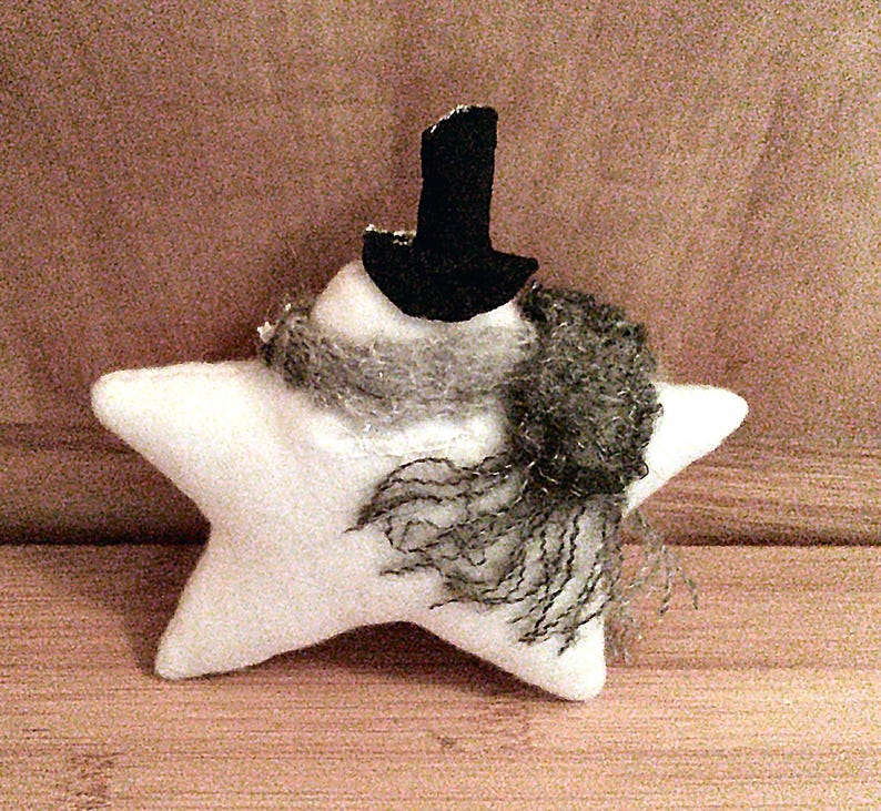 Handmade Snowman Star Winter Decor - Cozy Farmhouse Snowman - Etsy