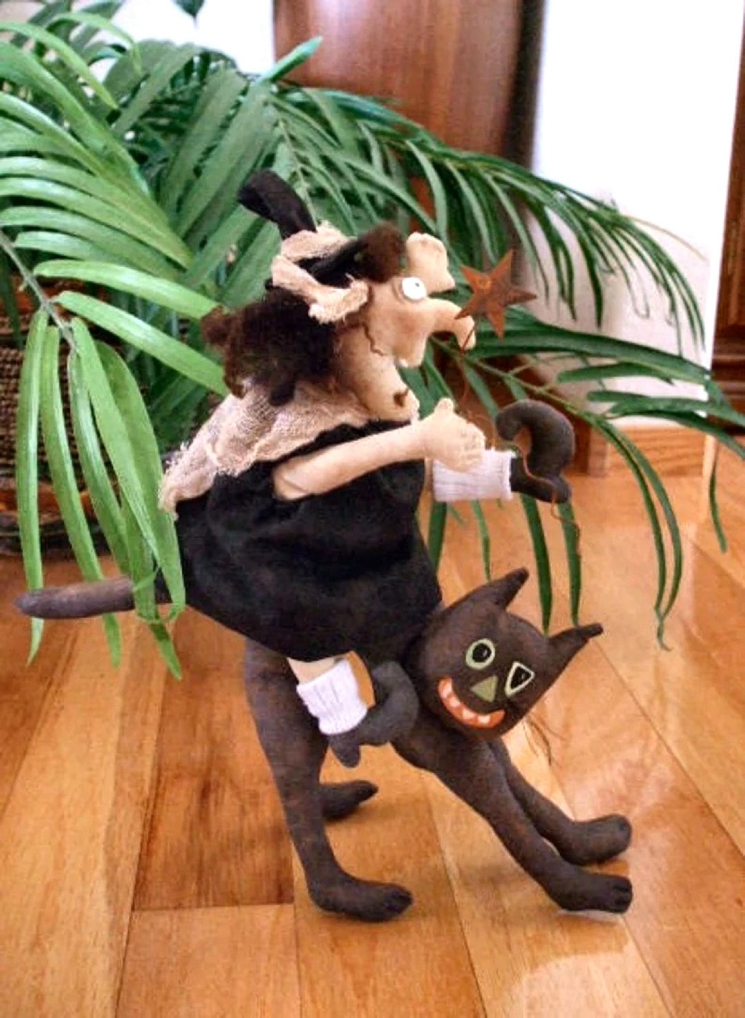 Halloween Witch & Cat Sewing Pattern: Primitive Folk Art (PDF Pattern ...
