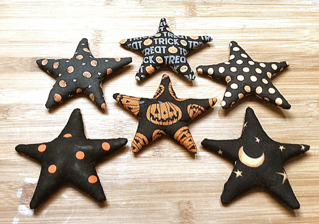 Whimsical Halloween Stars: Set of 6 Handmade Fall Embellishments - Etsy