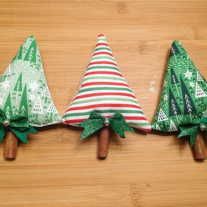 Christmas Tree Ornaments, Green Primitive Bowl Fillers, Handmade ...