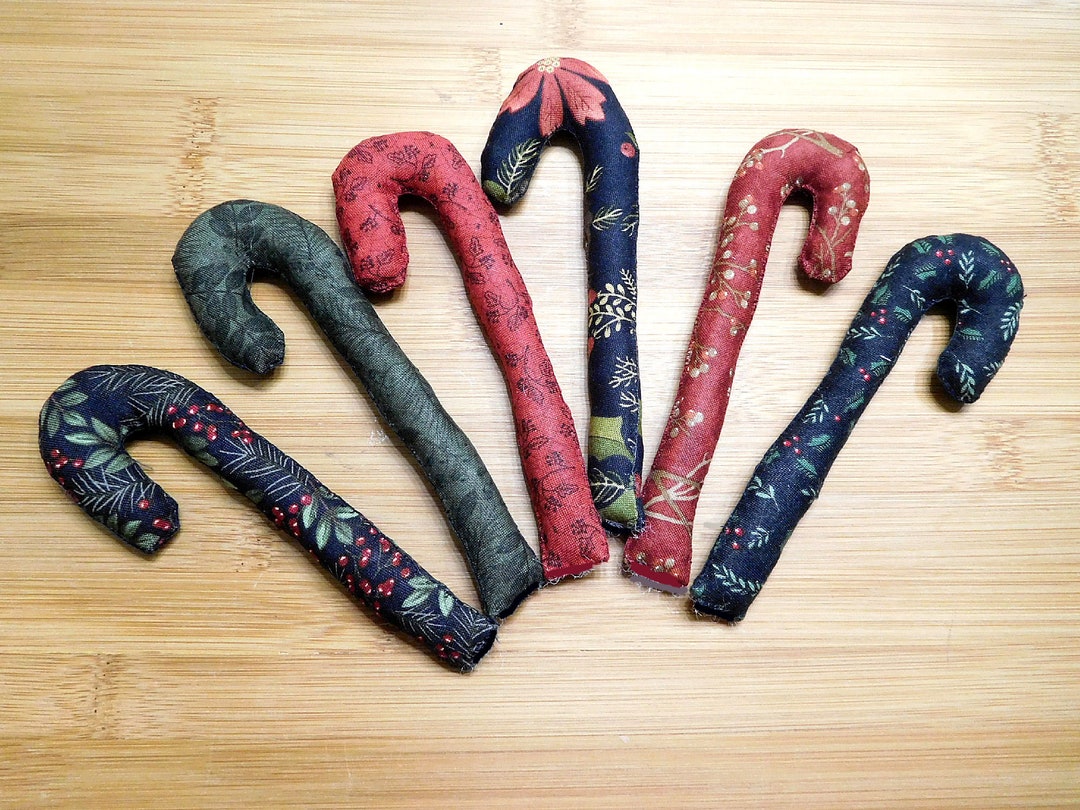 Christmas Fabric Candy Canes Handmade Candy Cane Ornaments - Etsy