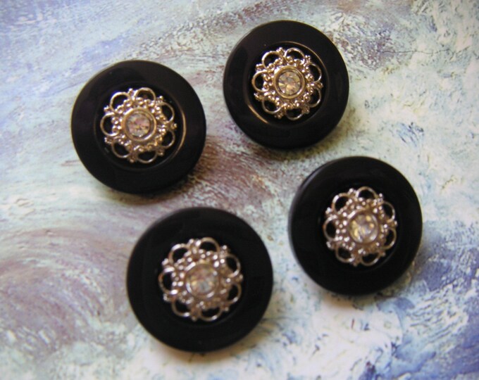 LARGE VINTAGE BLINGY PURPLE BUTTONS WITH A SPARKLY RHINESTONE CENTER - Etsy
