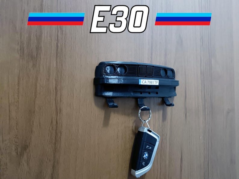 BMW E30 Key Hanger- Wall Mount, Black | Stylish Organizer for Car ...