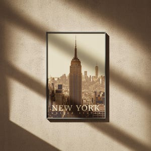 Vintage New York City Skyline Poster Empire State Building Art Print - Etsy