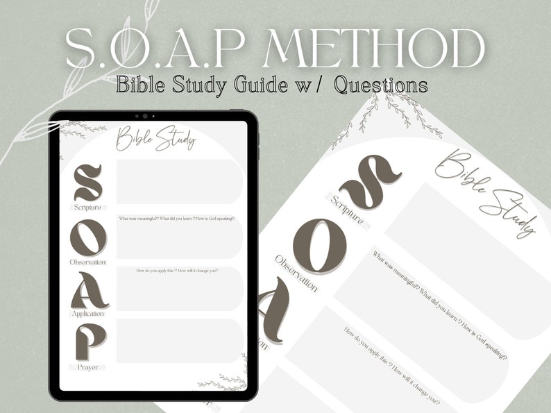 S.O.A.P METHOD Bible Study Guide W/ GUIDED QUESTIONS Download and ...