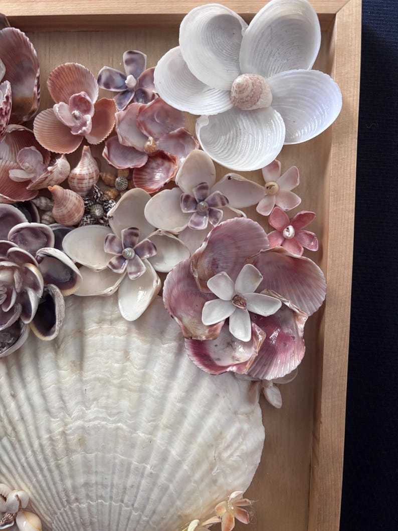 Framed Shell Flower Arrangement - Etsy