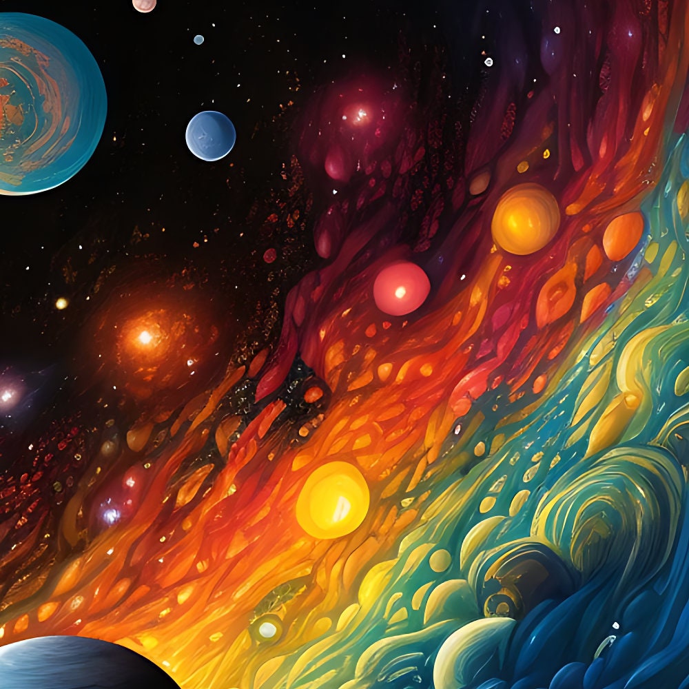 Psychedelic Universe Tapestry, Luminous Starry Sky Wall Decor ...