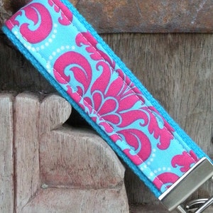 READY TO Ship-beautiful Key Fob/keychain/wristlet Cotton - Etsy