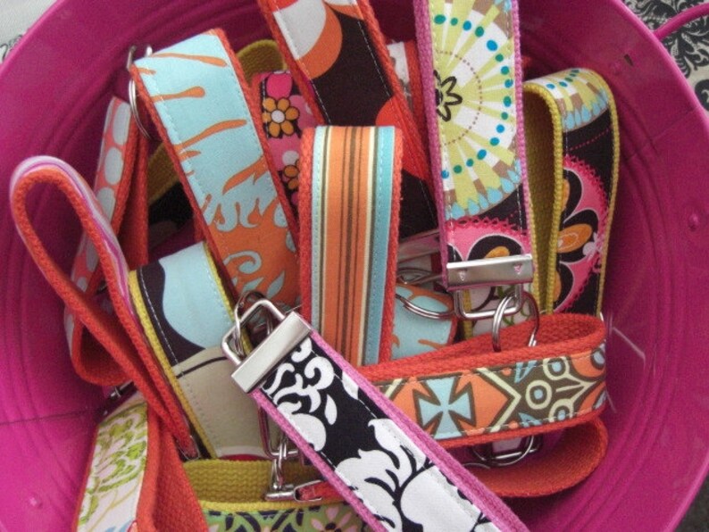 READY TO Ship-beautiful Key Fob/keychain/wristlet-blue/orange - Etsy