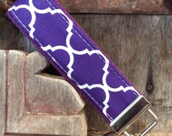 Beautiful Key Fob/keychain/wristlet Aztec White on Gray-ready | Etsy