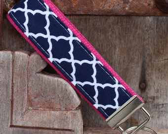 Beautiful Key Fob/keychain/wristlet Aztec White on Gray-ready | Etsy