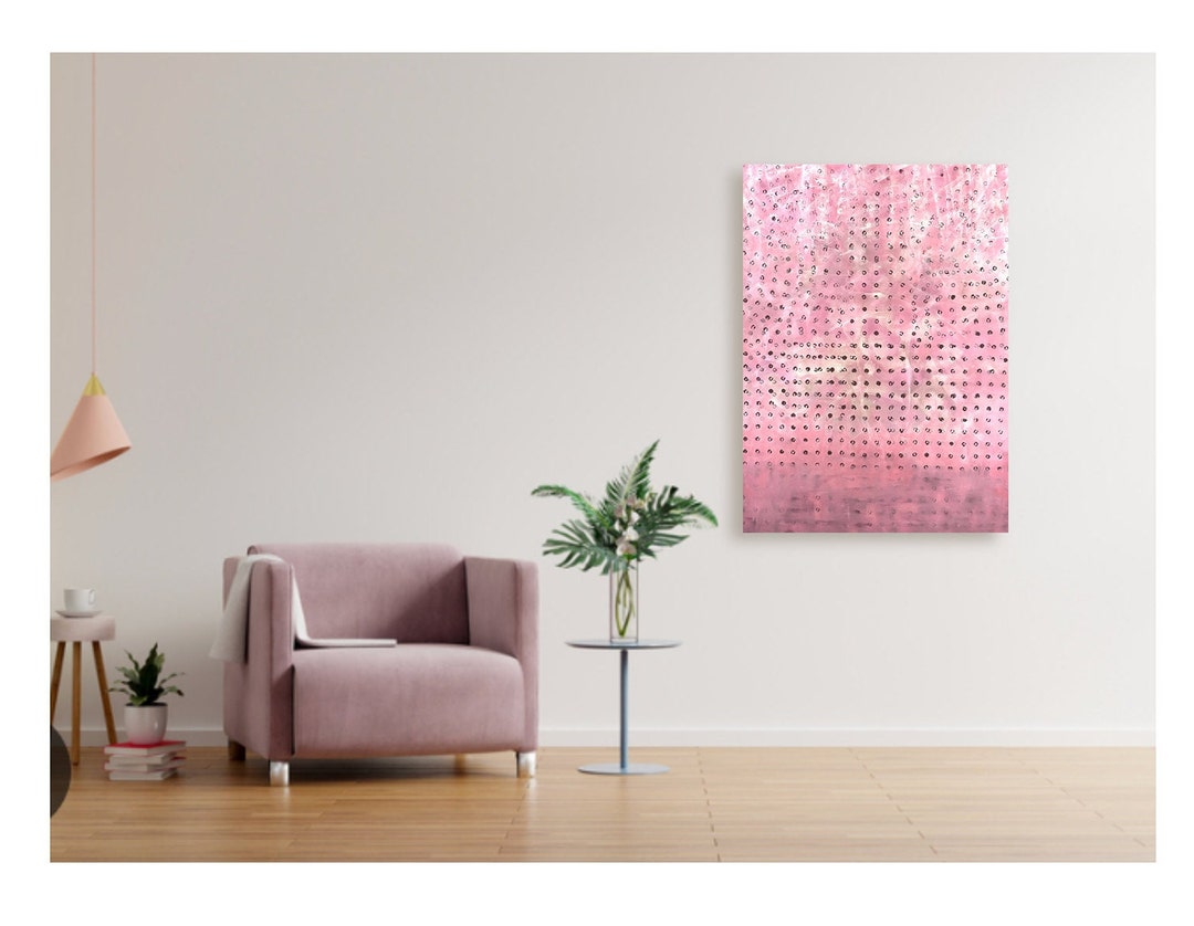 Pink Vertical Metal Art 30 X 40 - Etsy