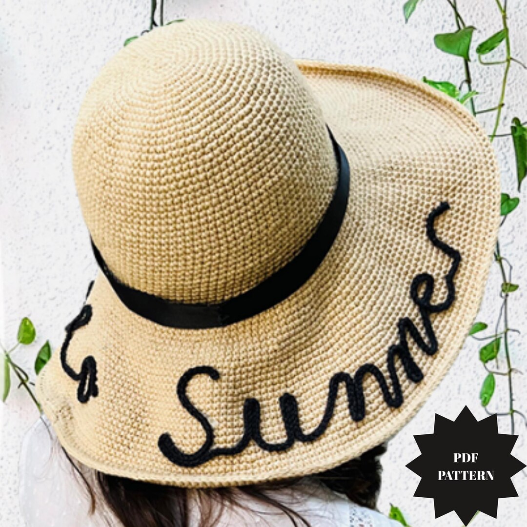Crochet Beach Hat Pattern PDF | Wide Brim Summer Hat | Beginner ...