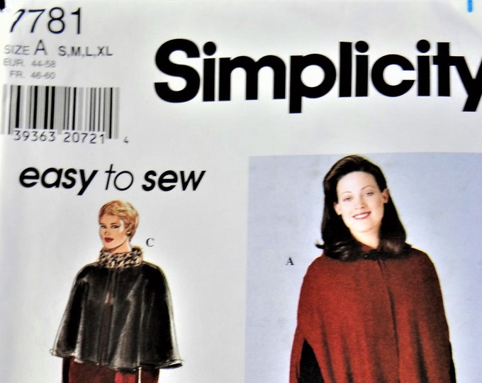Simplicity Pattern 7781 - Easy to Sew Women's Lined Capes in 3 Lengths ...
