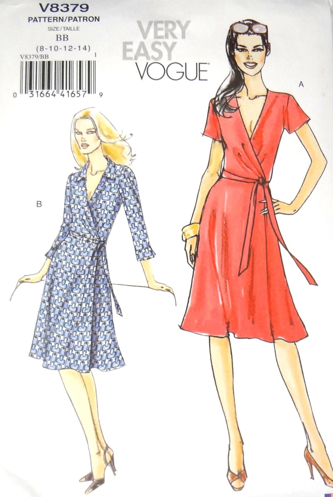 Vogue 8379 Wrap Dress Sewing Pattern: Misses' Sizes 8-14 (2021) - Etsy