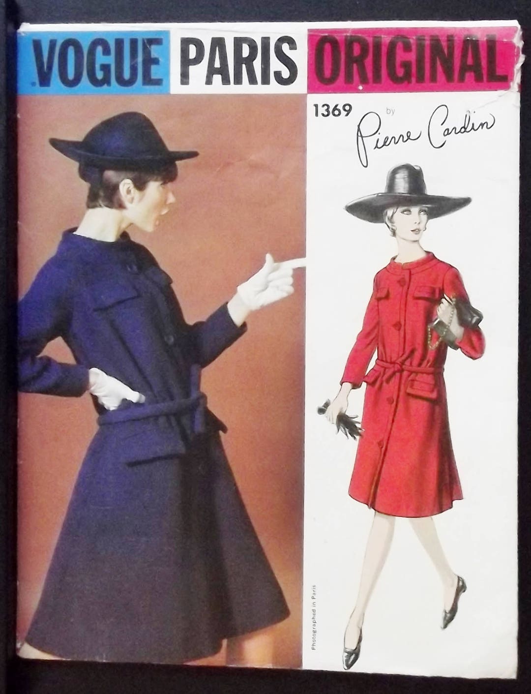 Vogue Paris Original Pattern -V 1369, Pierre Cardin, 1964 - Etsy