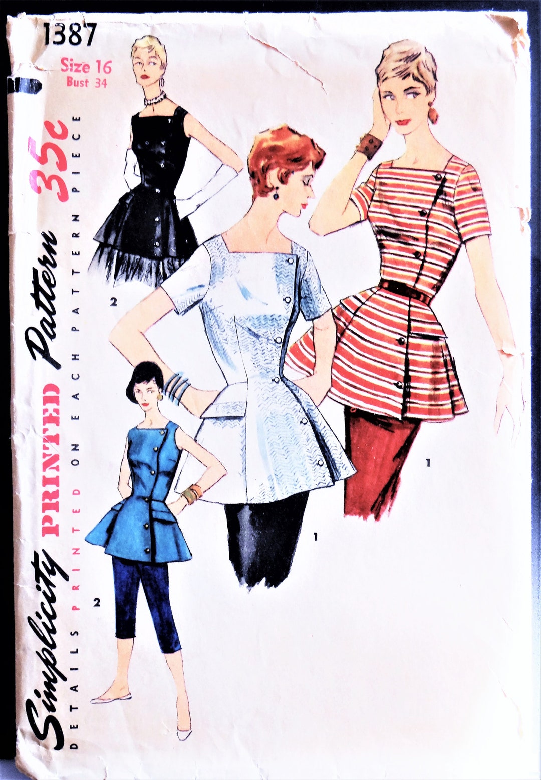 Simplicity Pattern 1387, Junior and Misses' Versatile Tunic With Peplum ...