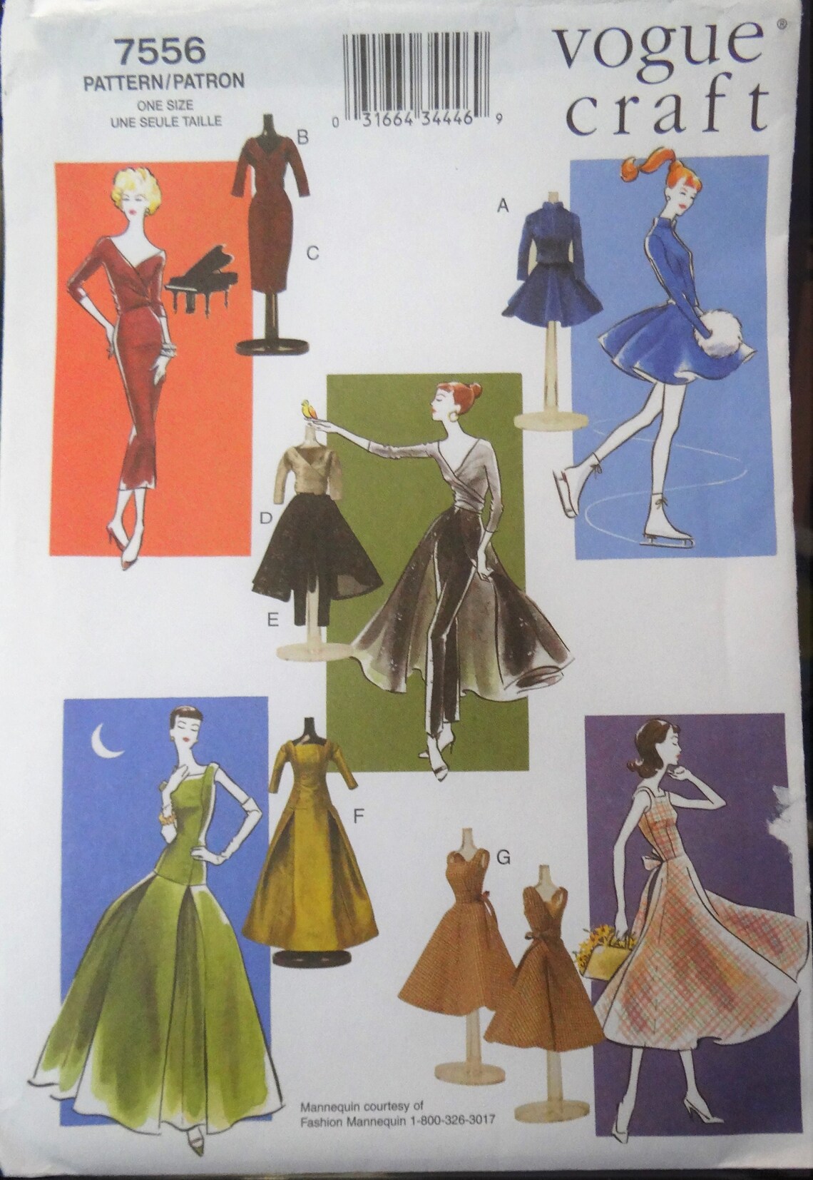 Vogue 7556 Doll Clothes Sewing Pattern for Barbie and Other - Etsy